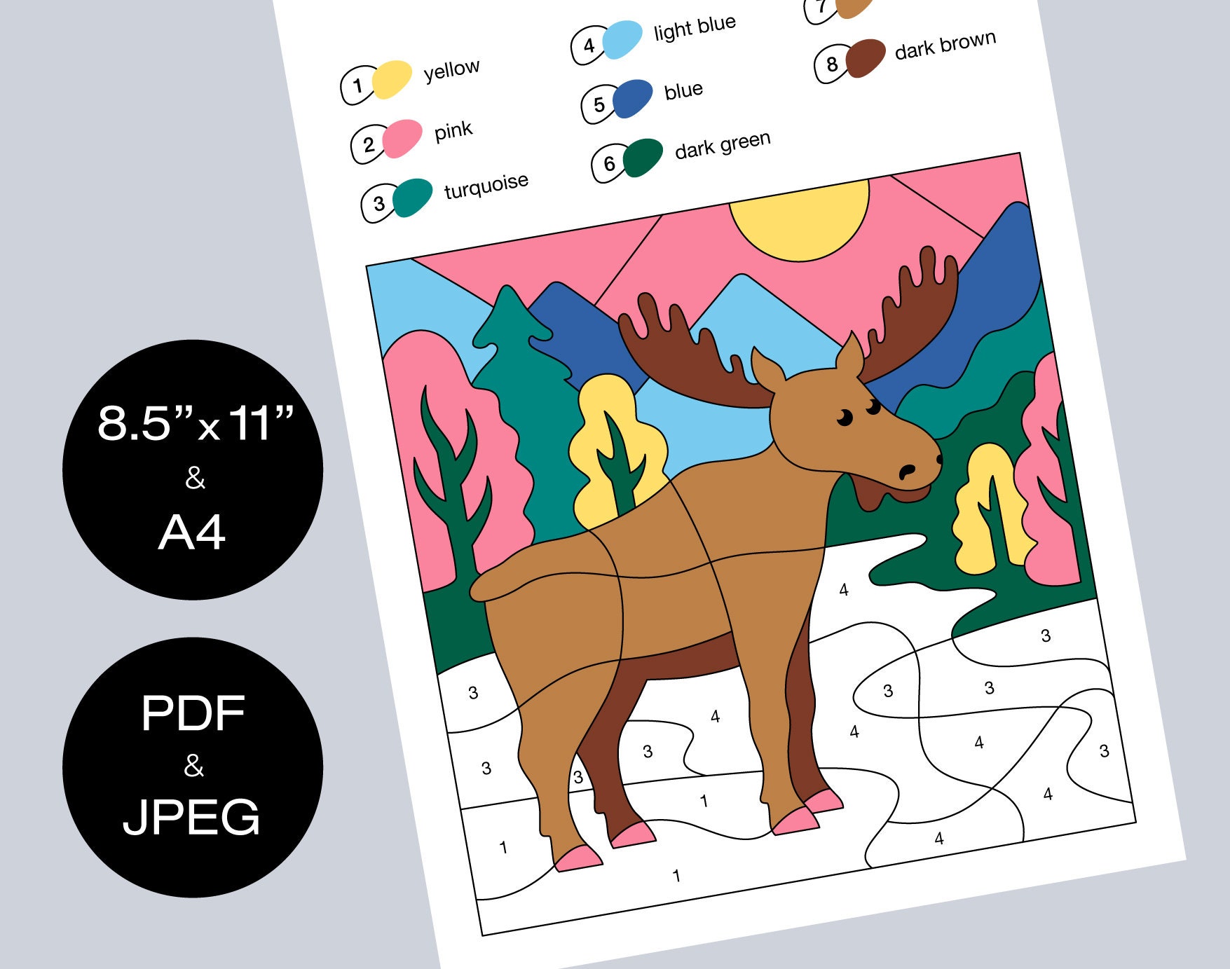 Color by Number - Animals (part 2), Printable Coloring Pages for Kids ...