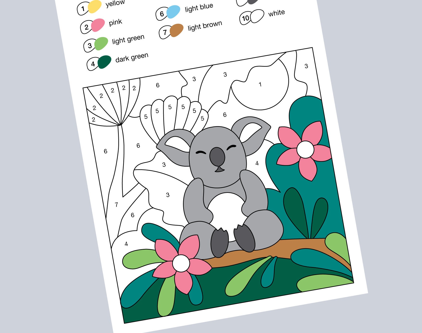 Color by Number - Animals (part 1), Printable Coloring Pages for Kids ...