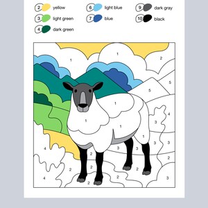 Color by Number - Animals (part 2), Printable Coloring Pages for Kids ...