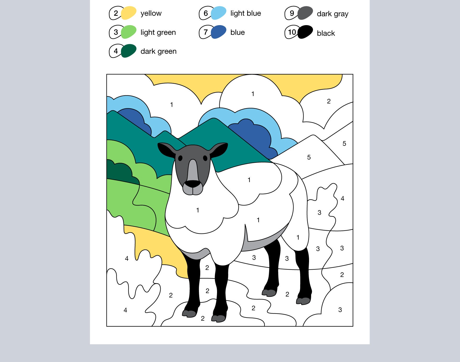 Color by Number - Animals (part 2), Printable Coloring Pages for Kids ...