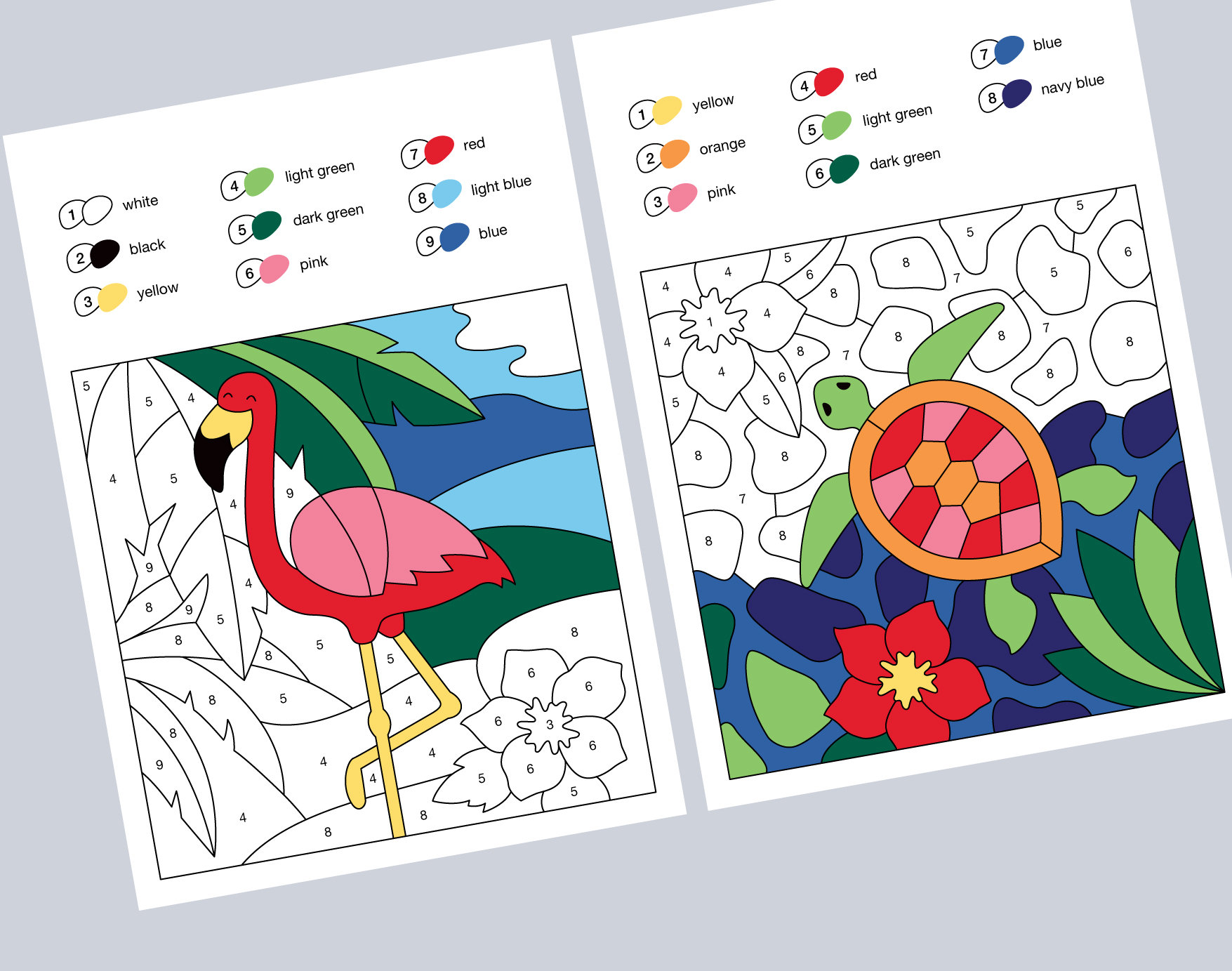 Color by Number - Animals (part 1), Printable Coloring Pages for Kids ...