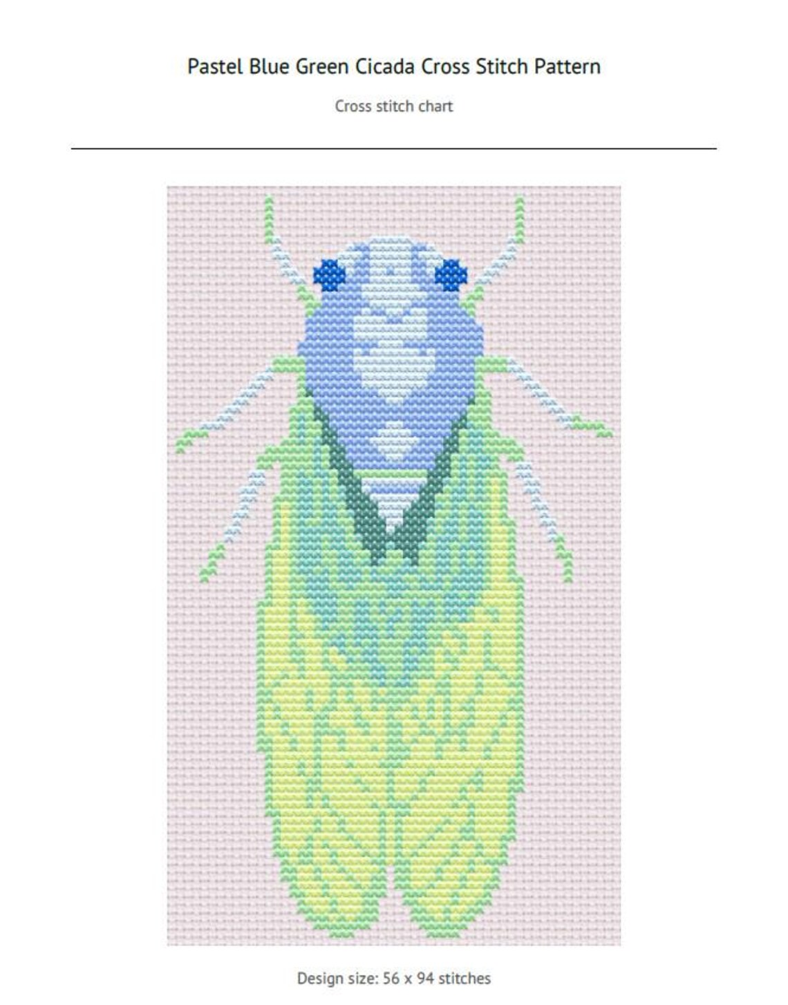 Red Eye Cicada Cross Stitch Pattern - Etsy