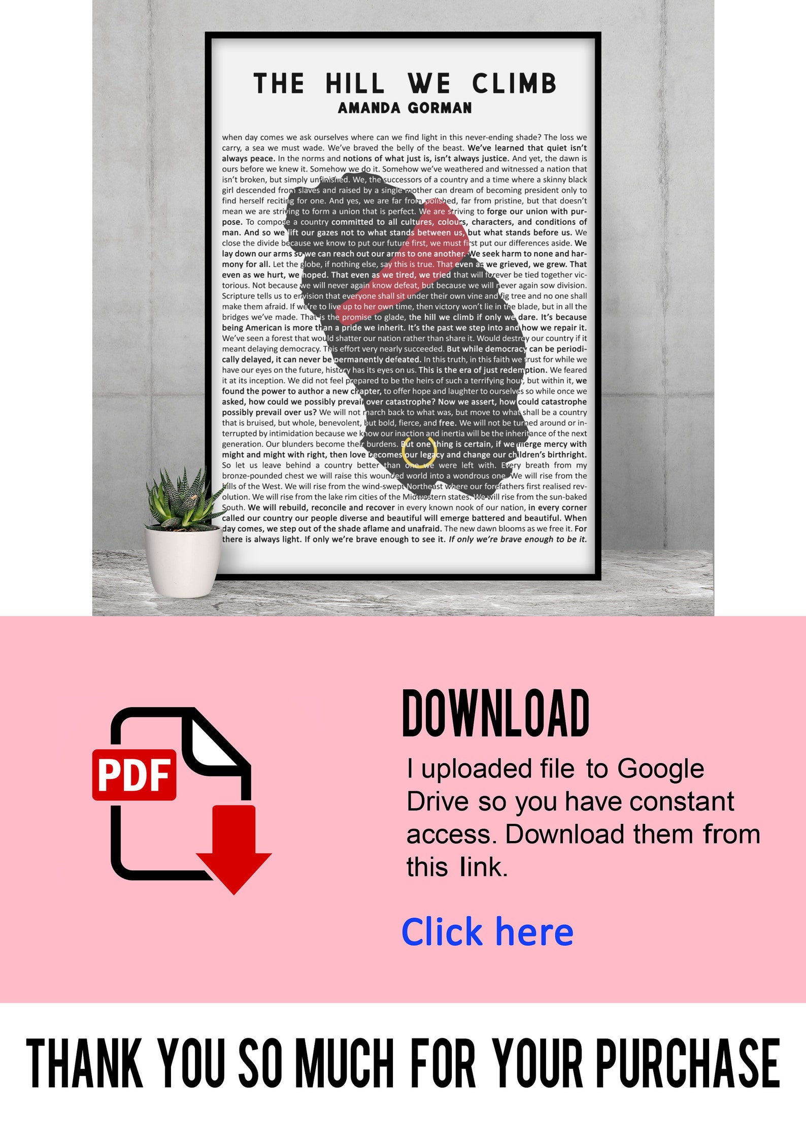 Printable Amanda Gorman Poem the Hill We Climb Amanda Gorman - Etsy Canada