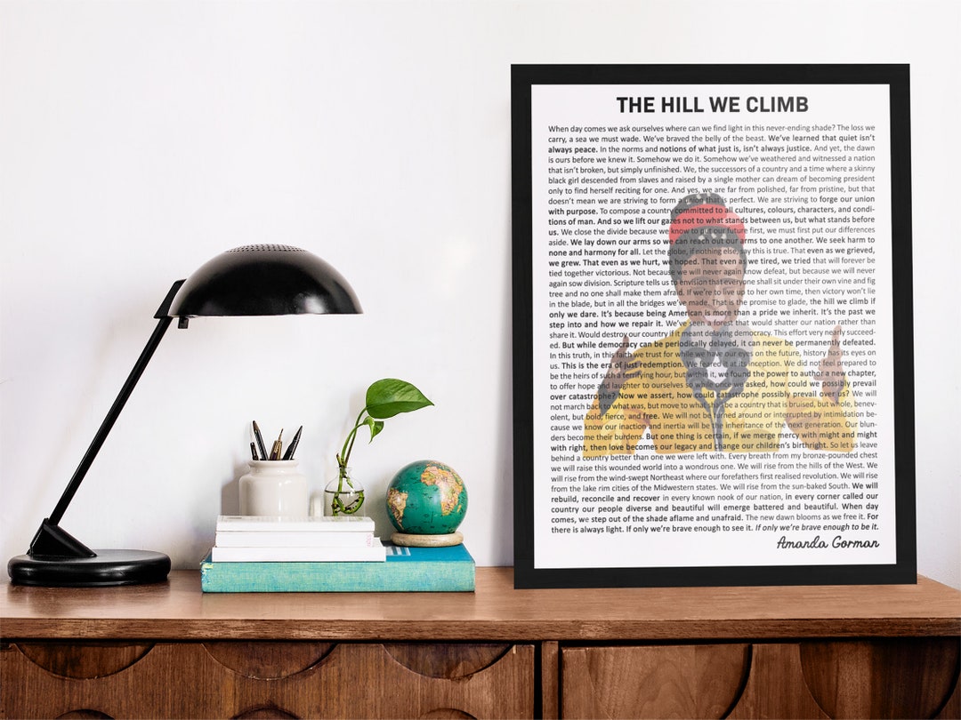 The Hill We Climb Poem Print, the Hill We Climb Amanda Gorman Wall Art ...