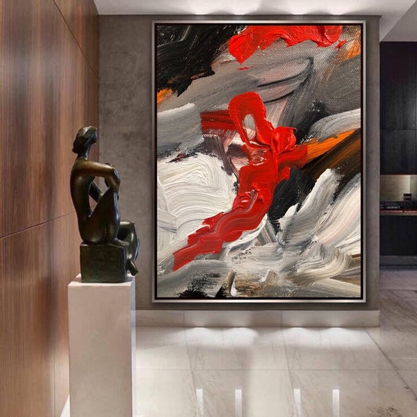 Red Contemporary Art - Etsy