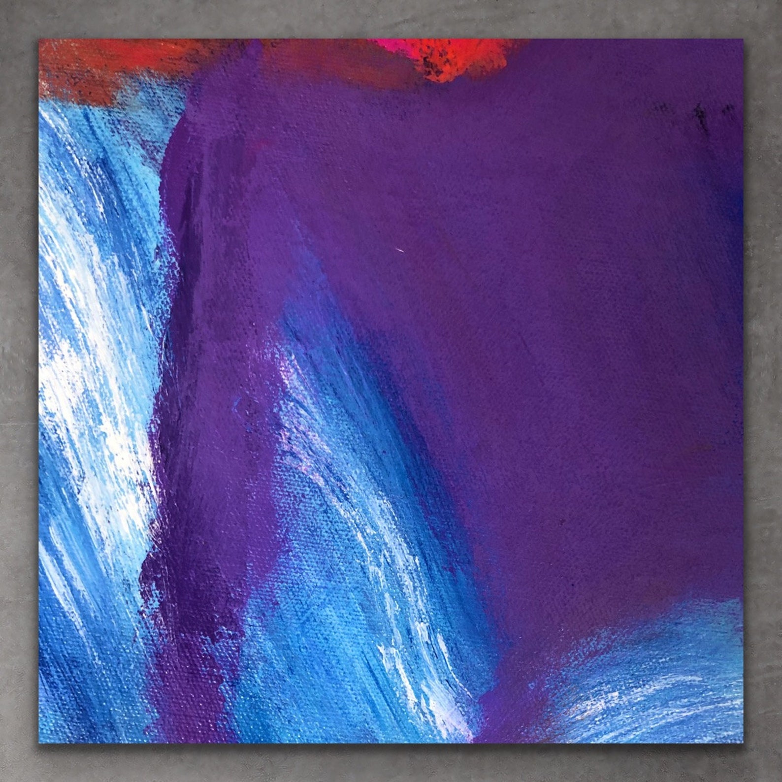 Original Large Acrylic Blue Purple Abstract Painting Canvas - Etsy