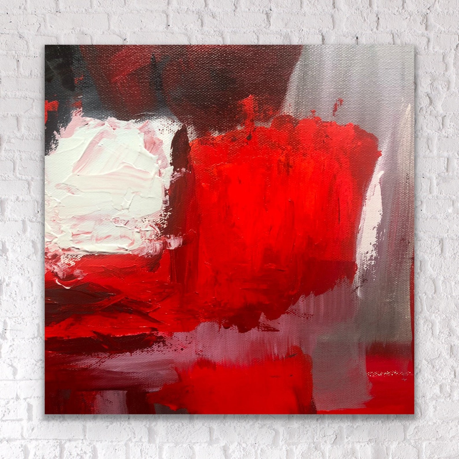 Red Abstract Painting on Canvas Large Wall Art Red Abstract Art on ...