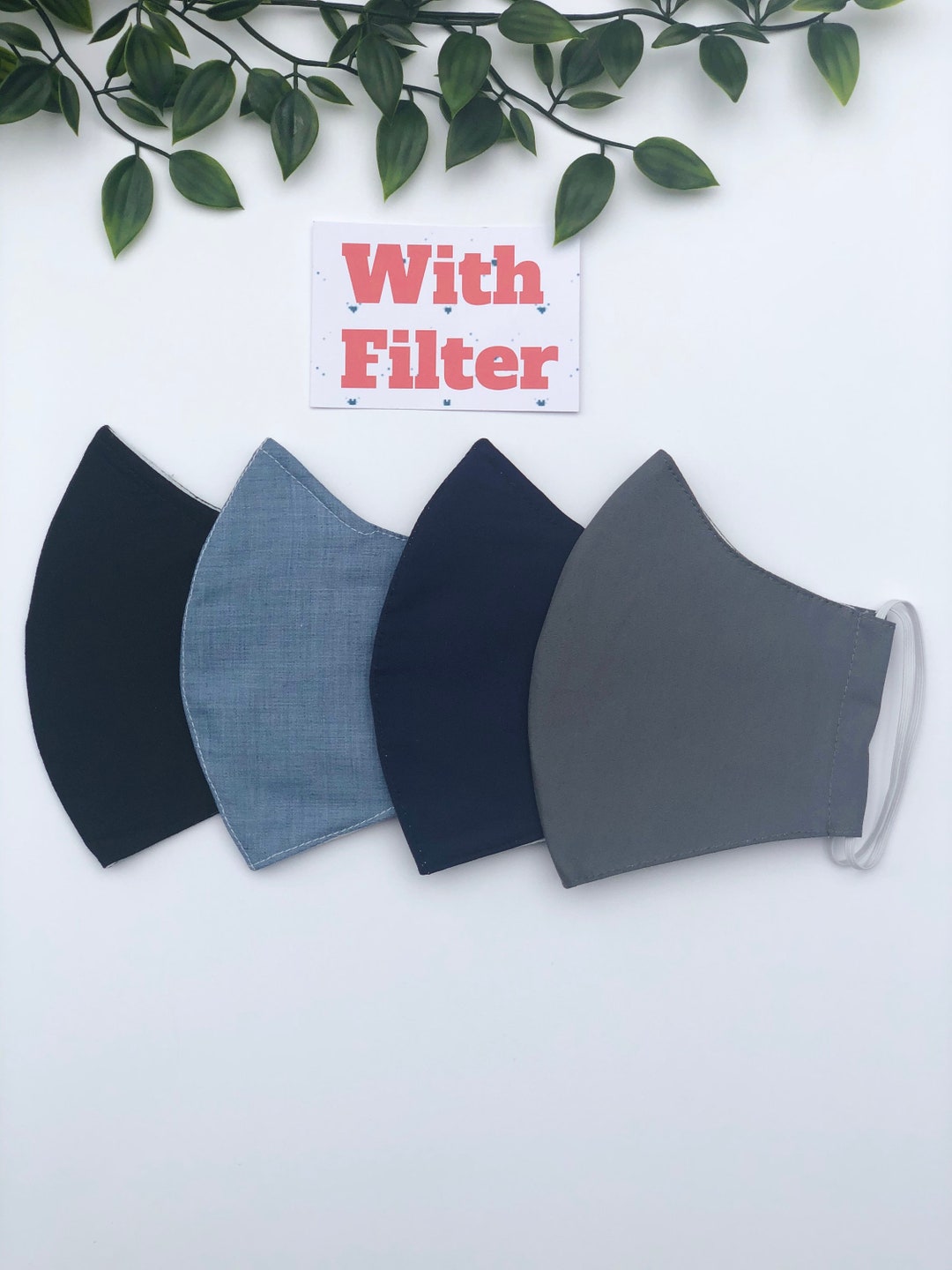 Face Masks 4 Pack Washable Re-usable Pocket for Paper Mask - Etsy