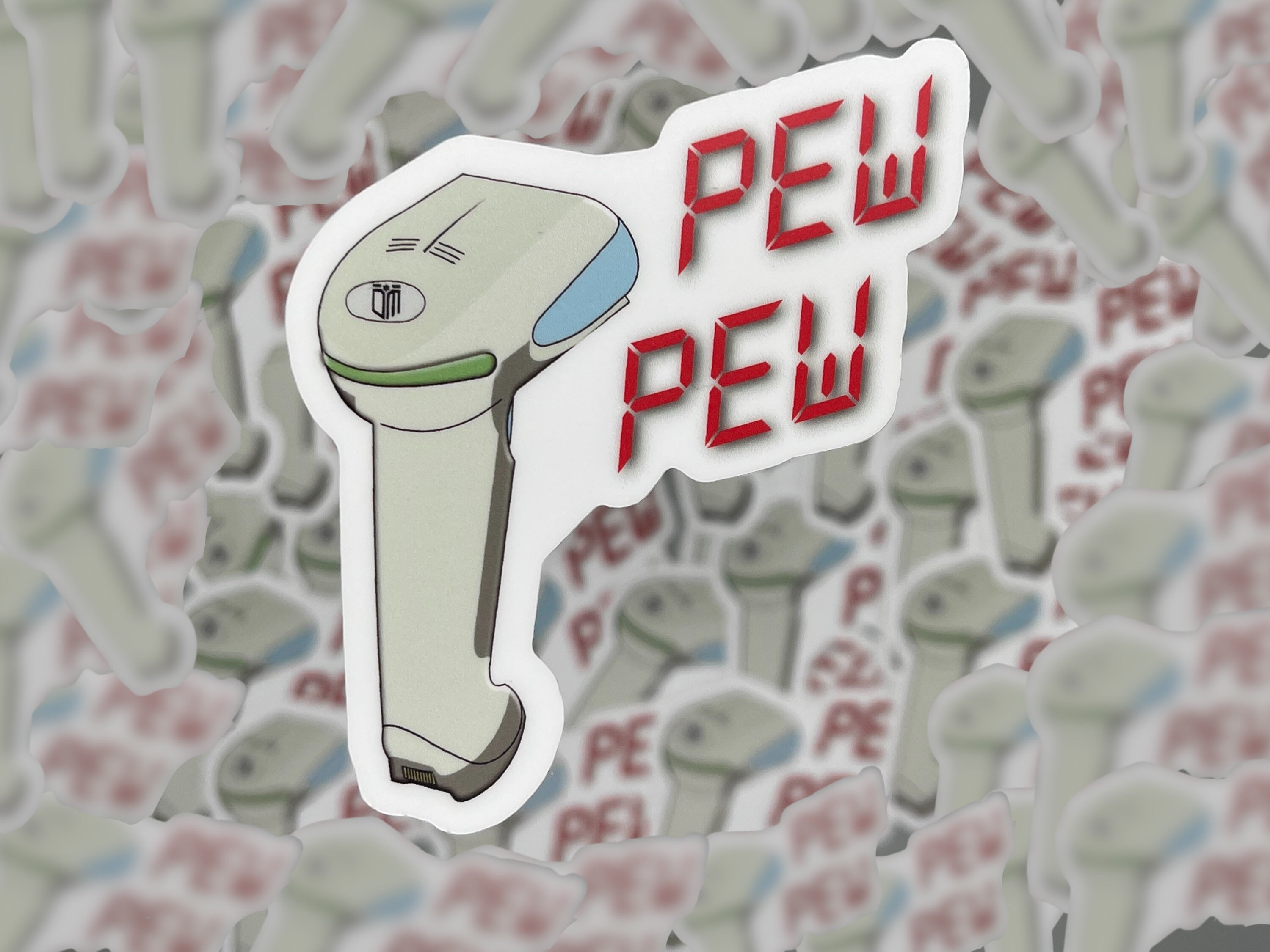 PEW PEW Nurses Scanner Gun Sticker - Etsy