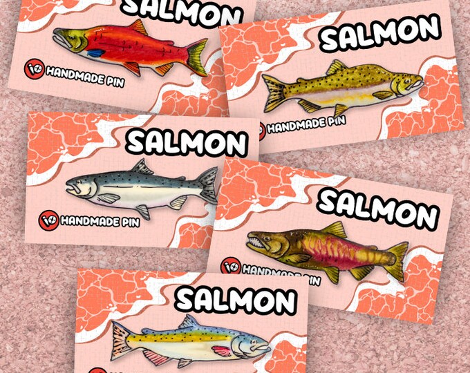 Sockeye Salmon Fish Enamel Lapel Pin Badge // Gift for Fly Fisherman ...