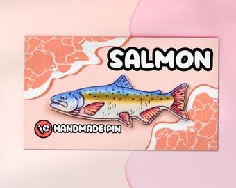 Sockeye Salmon Fish Enamel Lapel Pin Badge // Gift for Fly Fisherman ...