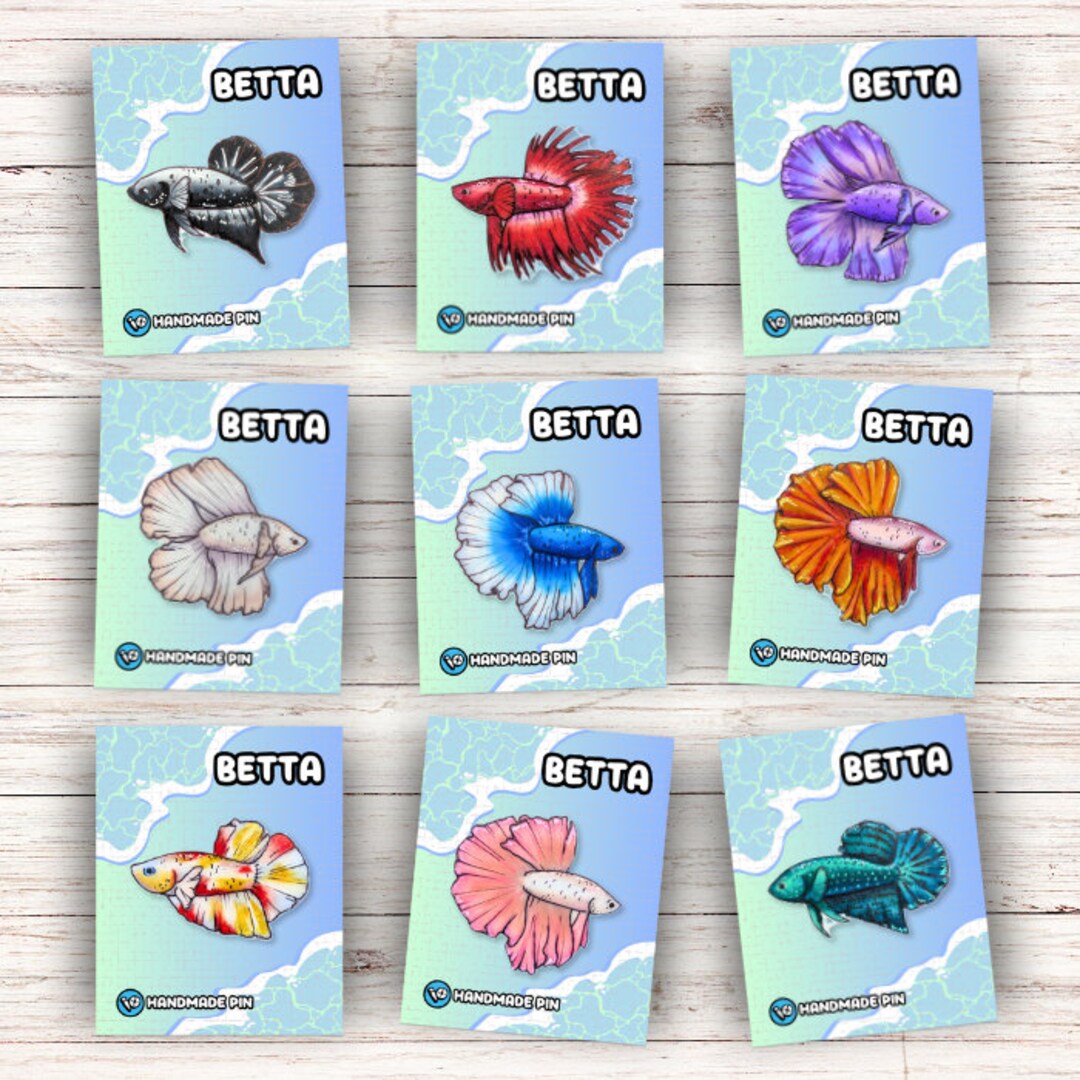 Betta Fish Lapel Pins - Mix & Match From 9 Different Designs! - Etsy