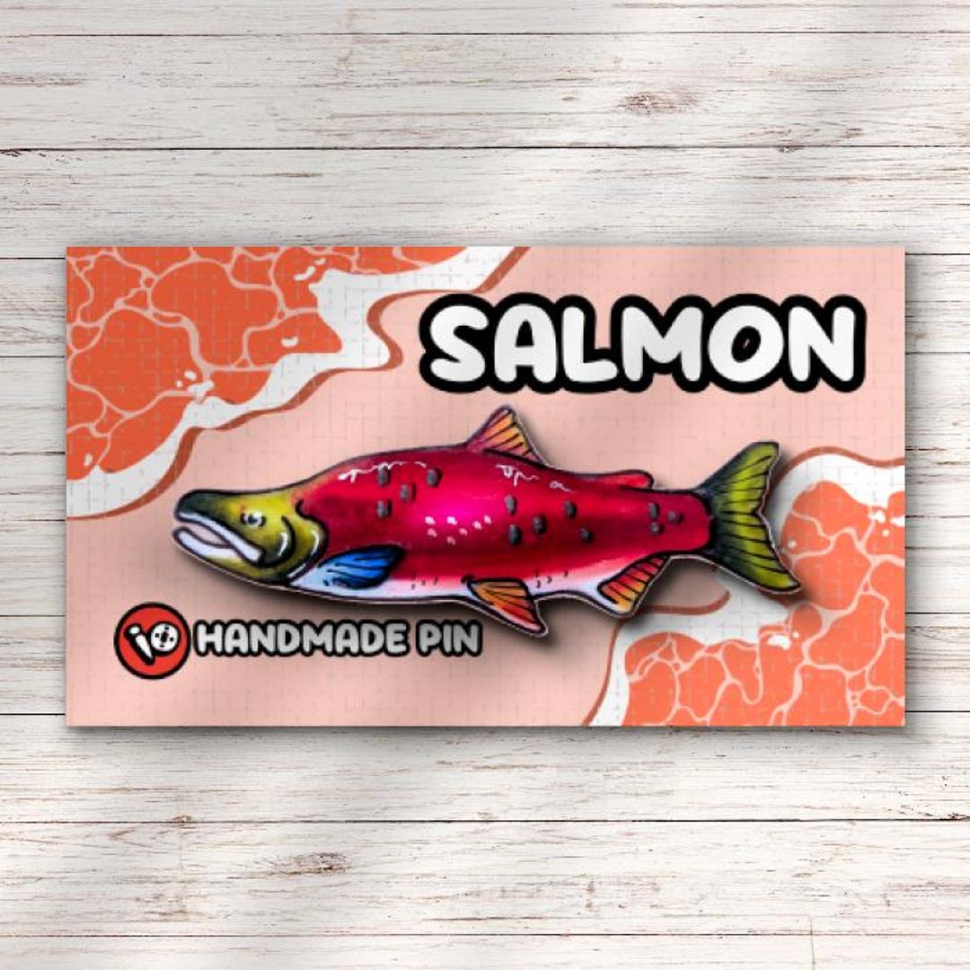 Sockeye Salmon Fish Lapel Pin - Etsy