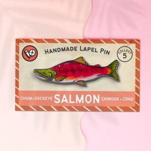 Sockeye Salmon Fish Lapel Pin - Etsy