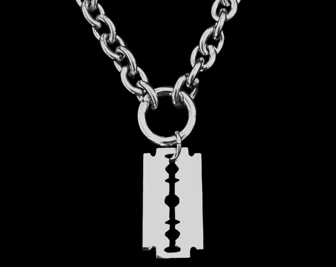 Chrome Large Gothic 80s Roll Chain Chunky 90s Industrial O Ring Razor ...