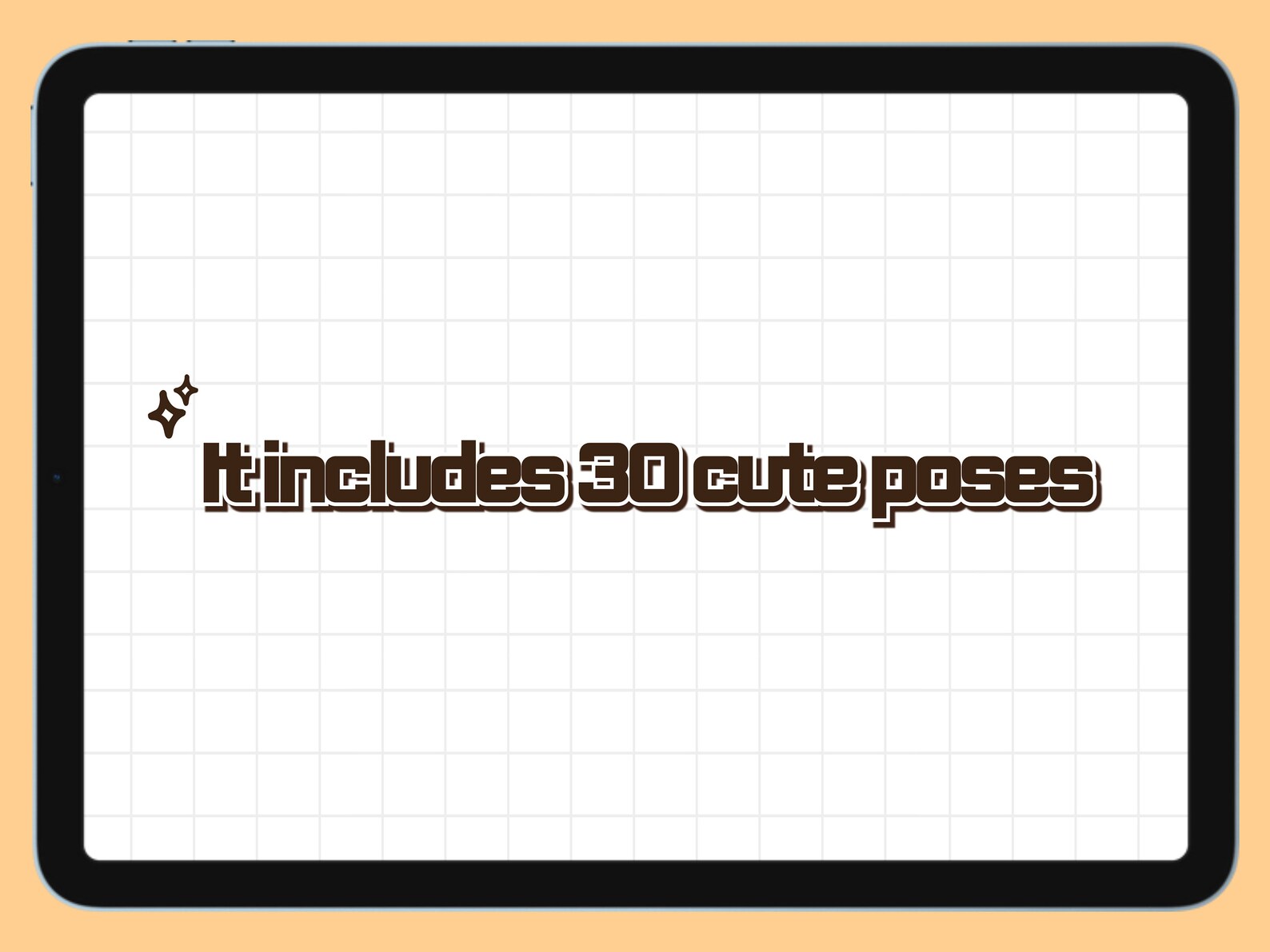 Cat Procreate Stamp Brushe Chibi Character Emote Set Cute Pose Anime ...