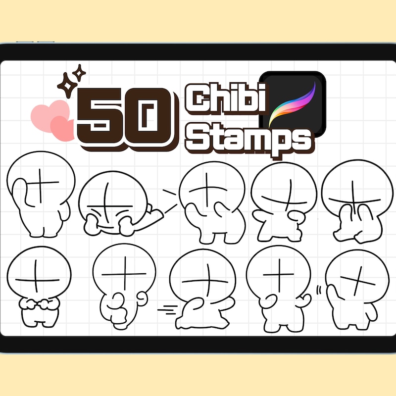Procreate Chibi Stamps - Etsy