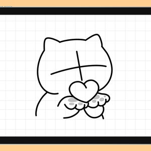 Cat Procreate Stamp Brushe Chibi Character Emote Set Cute Pose Anime ...