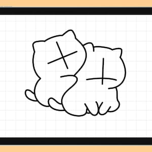 Cat Procreate Stamp Brushe Chibi Character Emote Set Cute Pose Anime ...