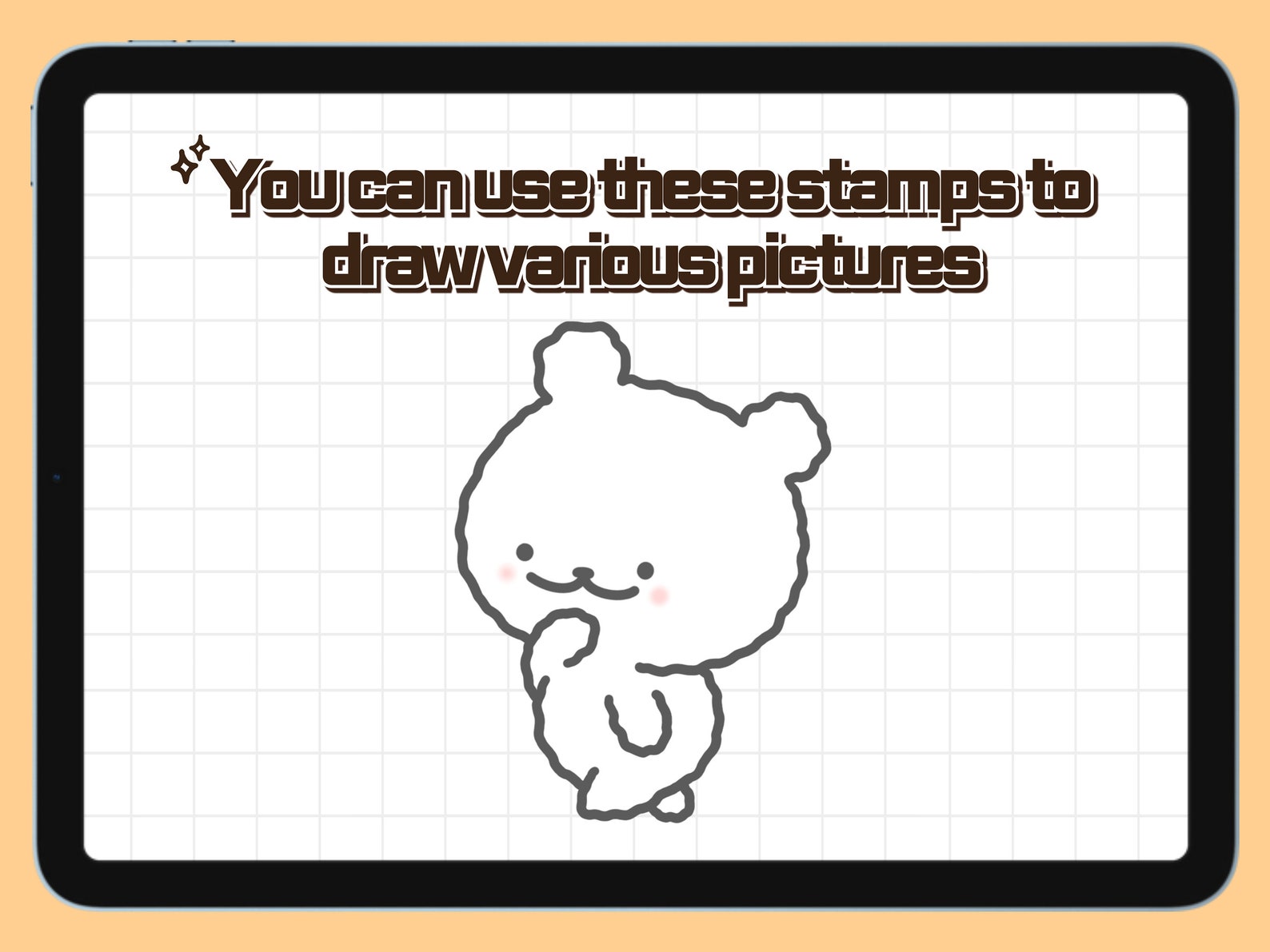 Cat Procreate Stamp Brushe Chibi Character Emote Set Cute Pose Anime ...