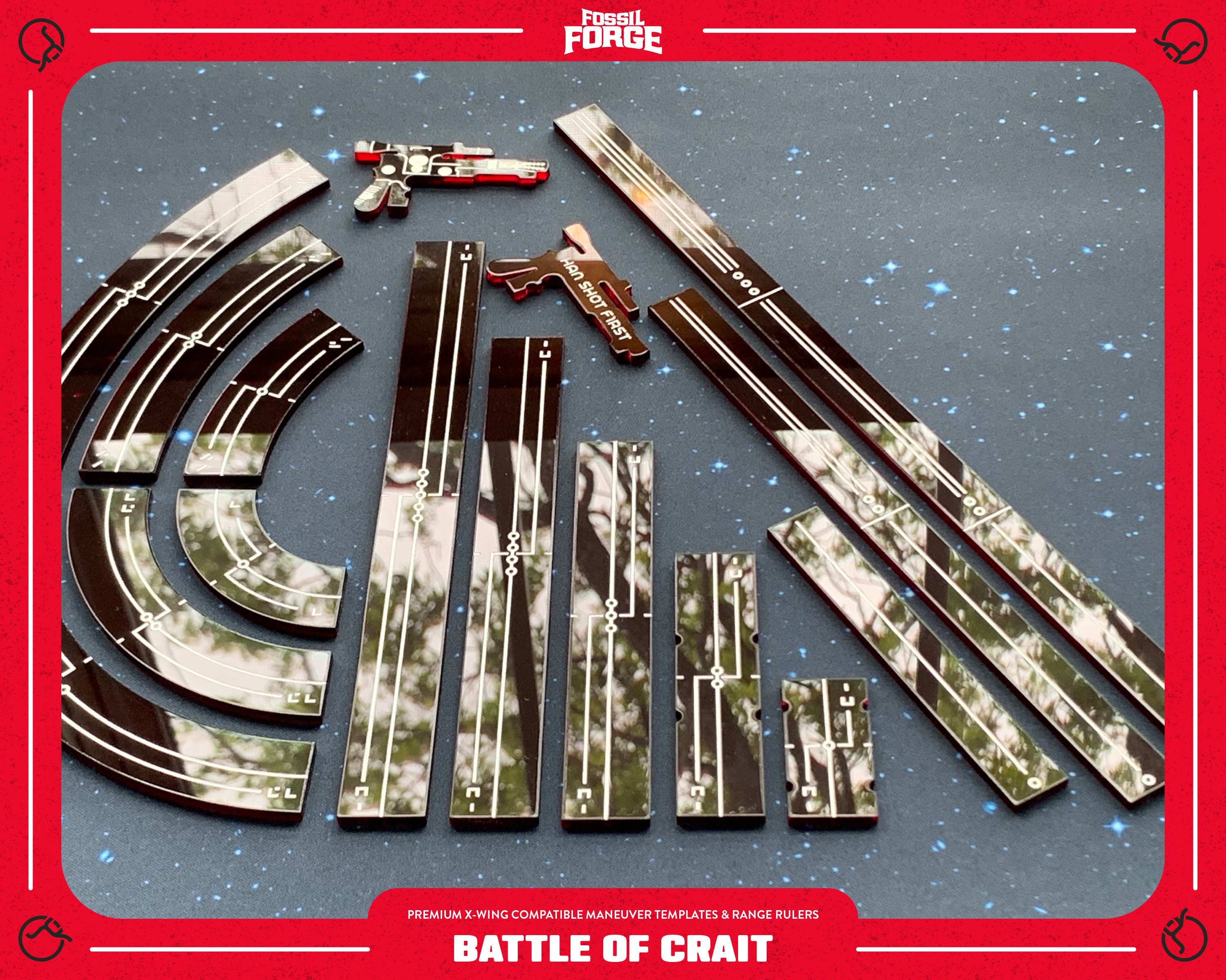 Battle of Crait: Premium X-wing Compatible Template & Maneuver - Etsy