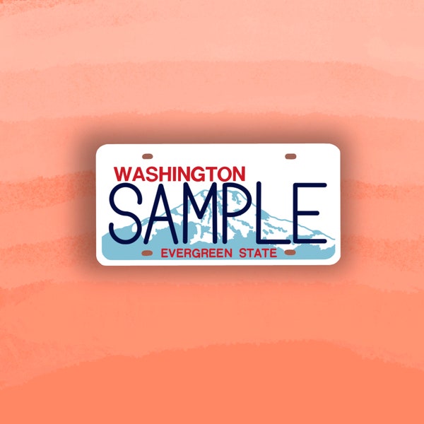 Custom License Plate Washington - Etsy