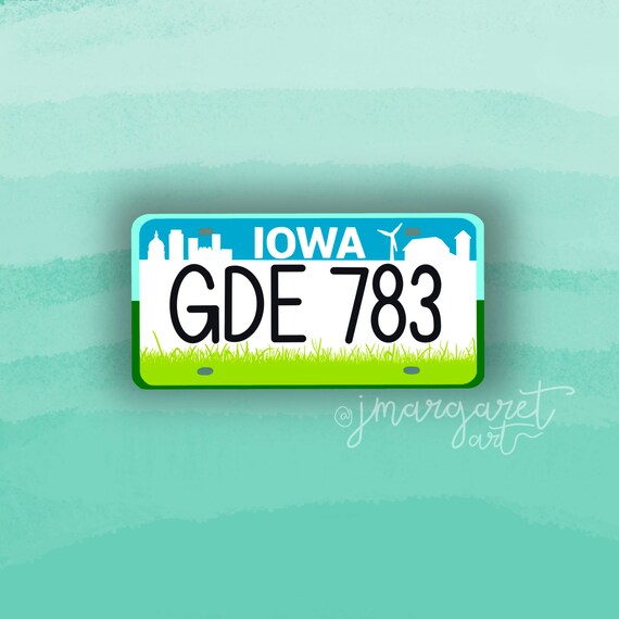 CUSTOMIZABLE Iowa State License Plate Sticker Laptop | Etsy