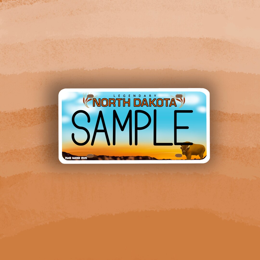 CUSTOMIZABLE North Dakota License Plate Sticker Laptop Sticker Decal - Etsy