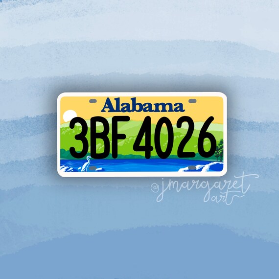 CUSTOMIZABLE Alabama State License Plate Sticker Laptop - Etsy