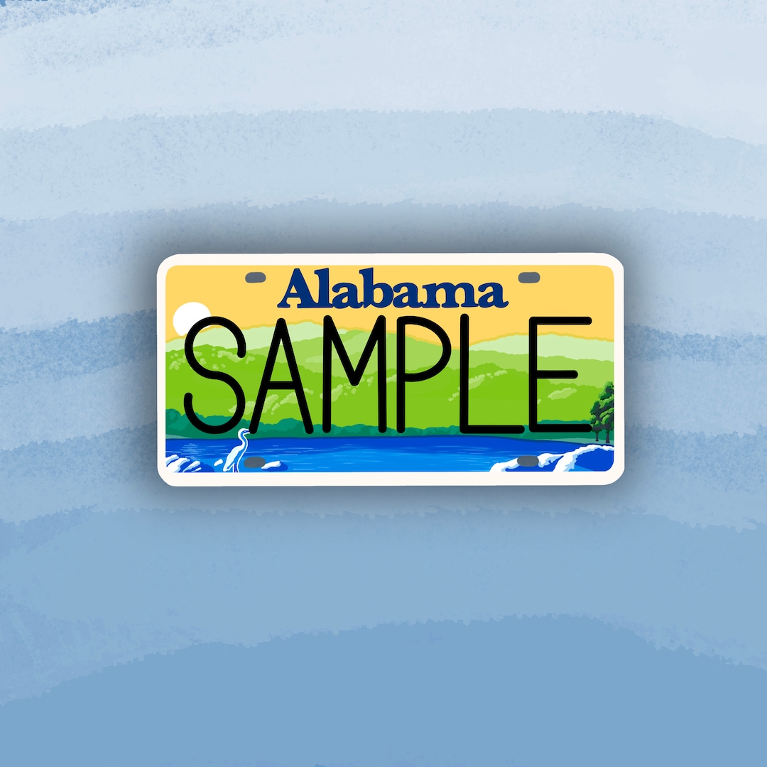 CUSTOMIZABLE Alabama State License Plate Sticker Laptop - Etsy