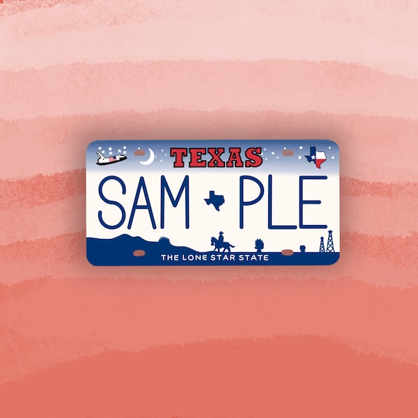 Texas License Plate Sticker - Etsy