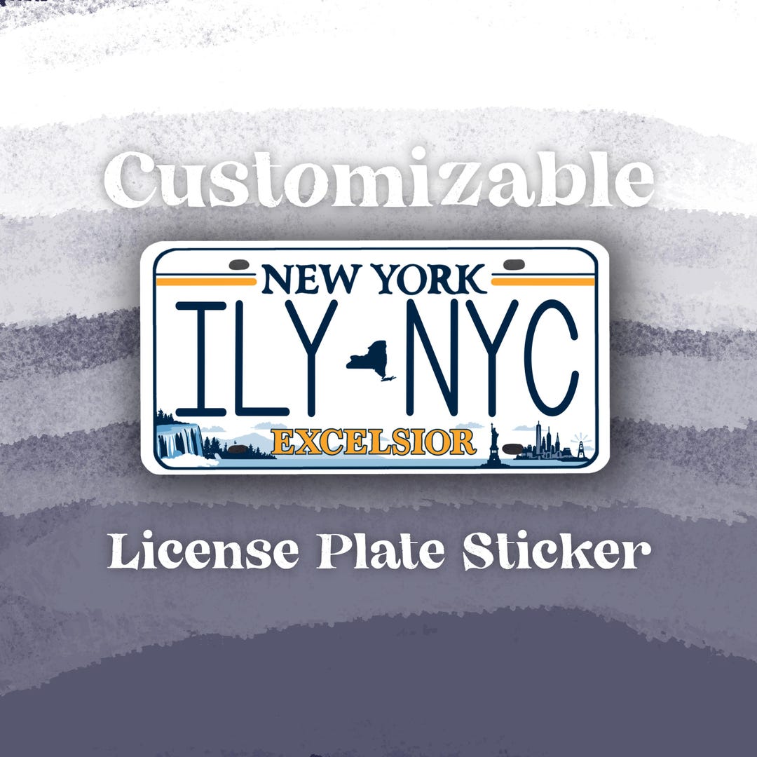 CUSTOMIZABLE New York State License Plate Sticker || Laptop Sticker ...