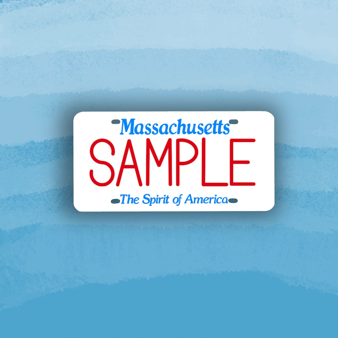 CUSTOMIZABLE Massachusetts State License Plate Sticker - Etsy