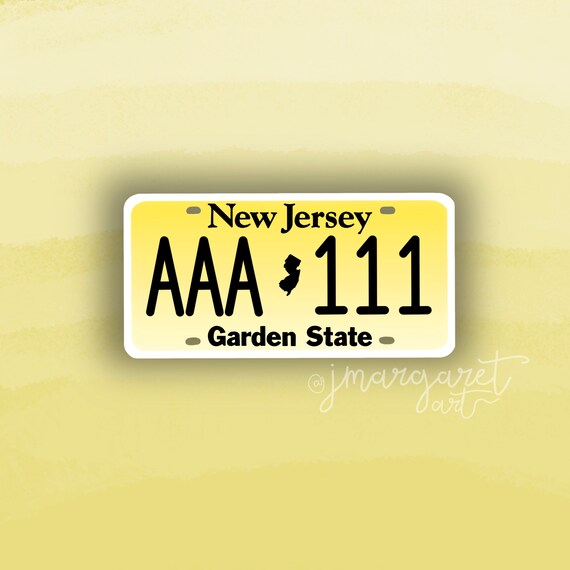 CUSTOMIZABLE New Jersey State License Plate Sticker Laptop | Etsy