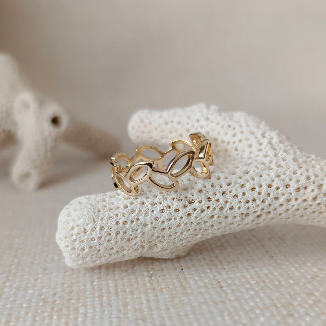 Gold Leaf Ring, Gold Olive Ring, Simple Leaf Ring, Silver Leaf Ring ...