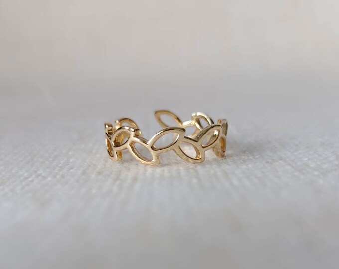 Gold Leaf Ring, Gold Olive Ring, Simple Leaf Ring, Silver Leaf Ring ...