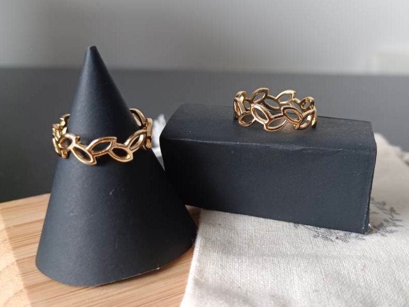 Gold Leaf Ring, Gold Olive Ring, Simple Leaf Ring, Silver Leaf Ring ...