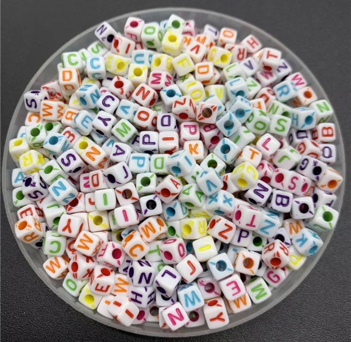 Pulsera personalizada nombre perlas alfabeto pulsera cordón | Etsy