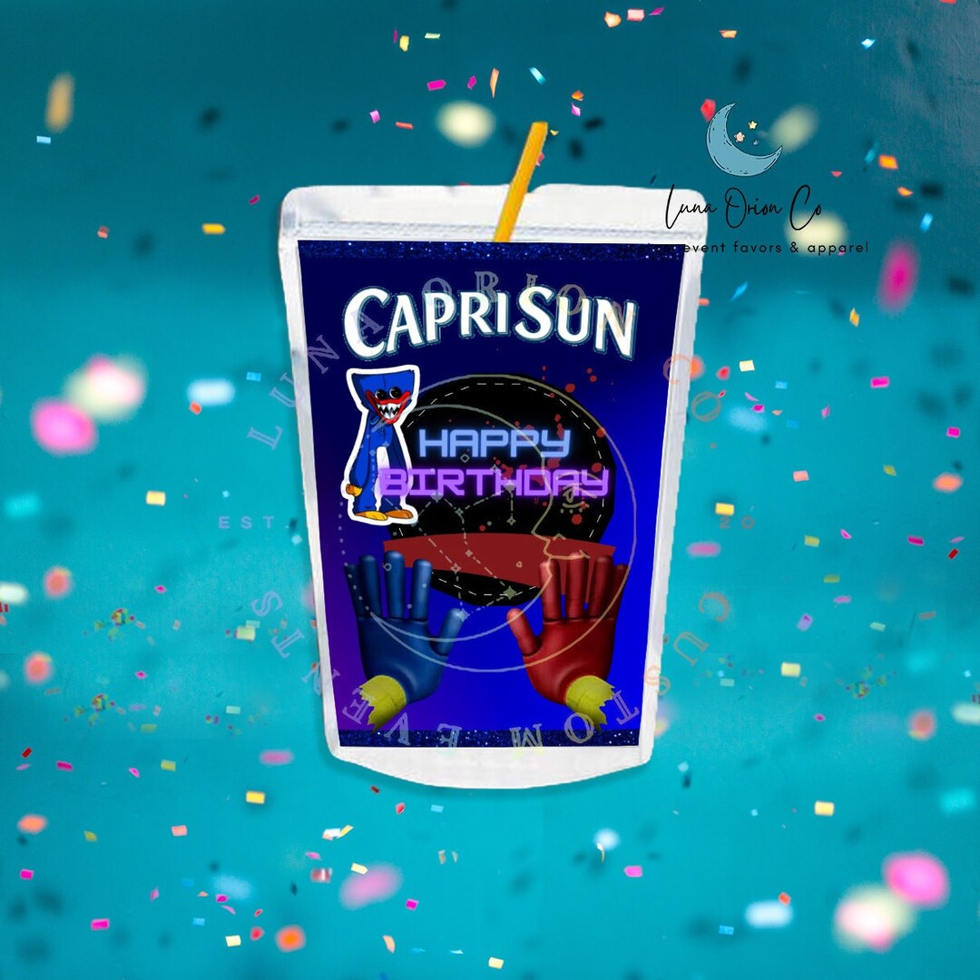 Huggy Wuggy Boys Birthday Party Capri Sun Labels Poppy Playtime Huggy ...