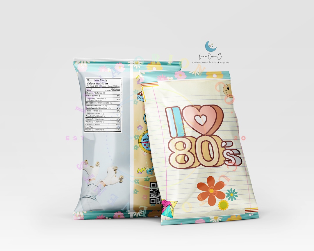 80's Birthday Party Chip Bags |retro Party Favors | 3games Party Favors ...