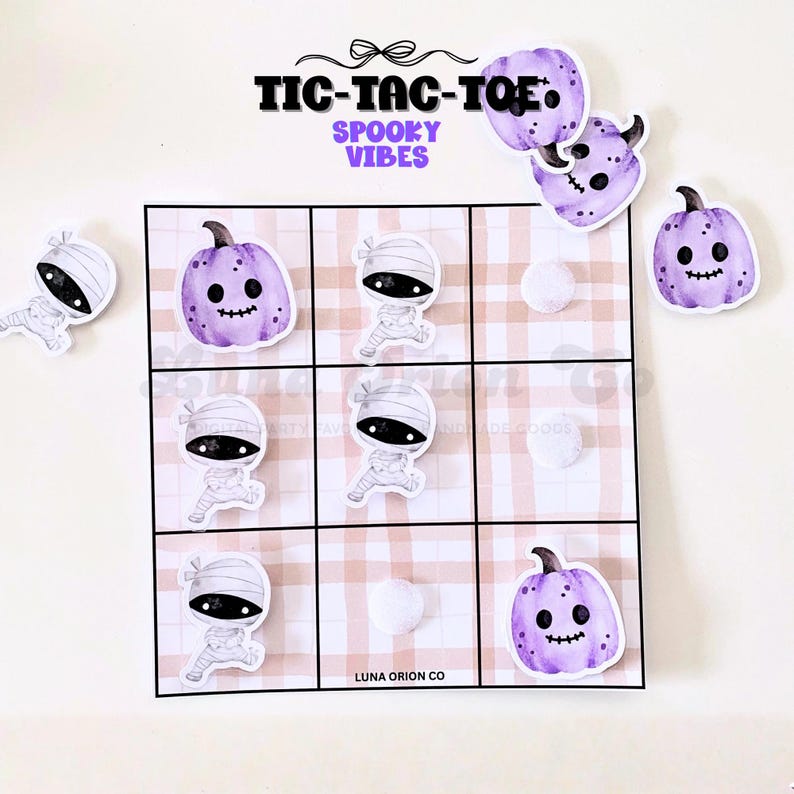 Halloween Tic Tac Toe Game – Handmade Paper Craft - Etsy
