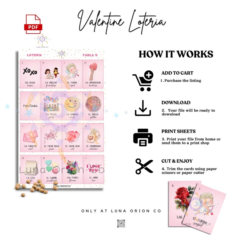 Valentine Loteria Game Printable | PDF File | Valentine Card Games - Etsy