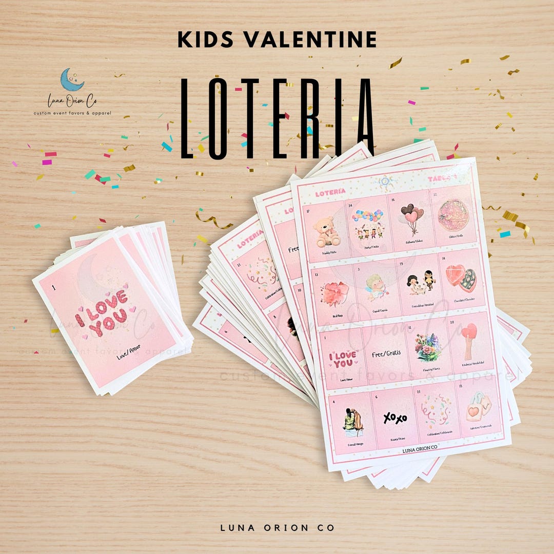 Valentine Loteria | Valentine Card Game | English-spanish Bilingual ...