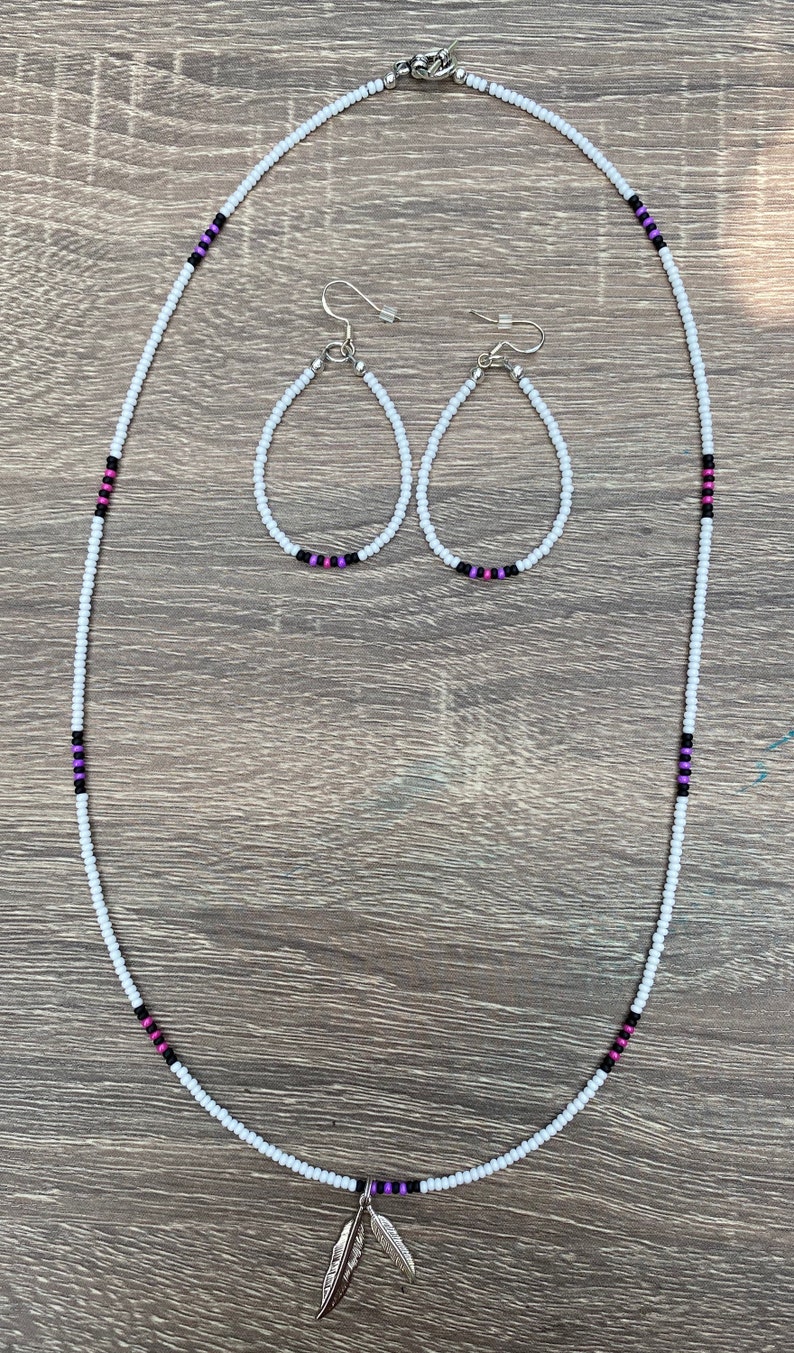 Native American Handcrafted Seed Bead Single Strand Necklace and ...