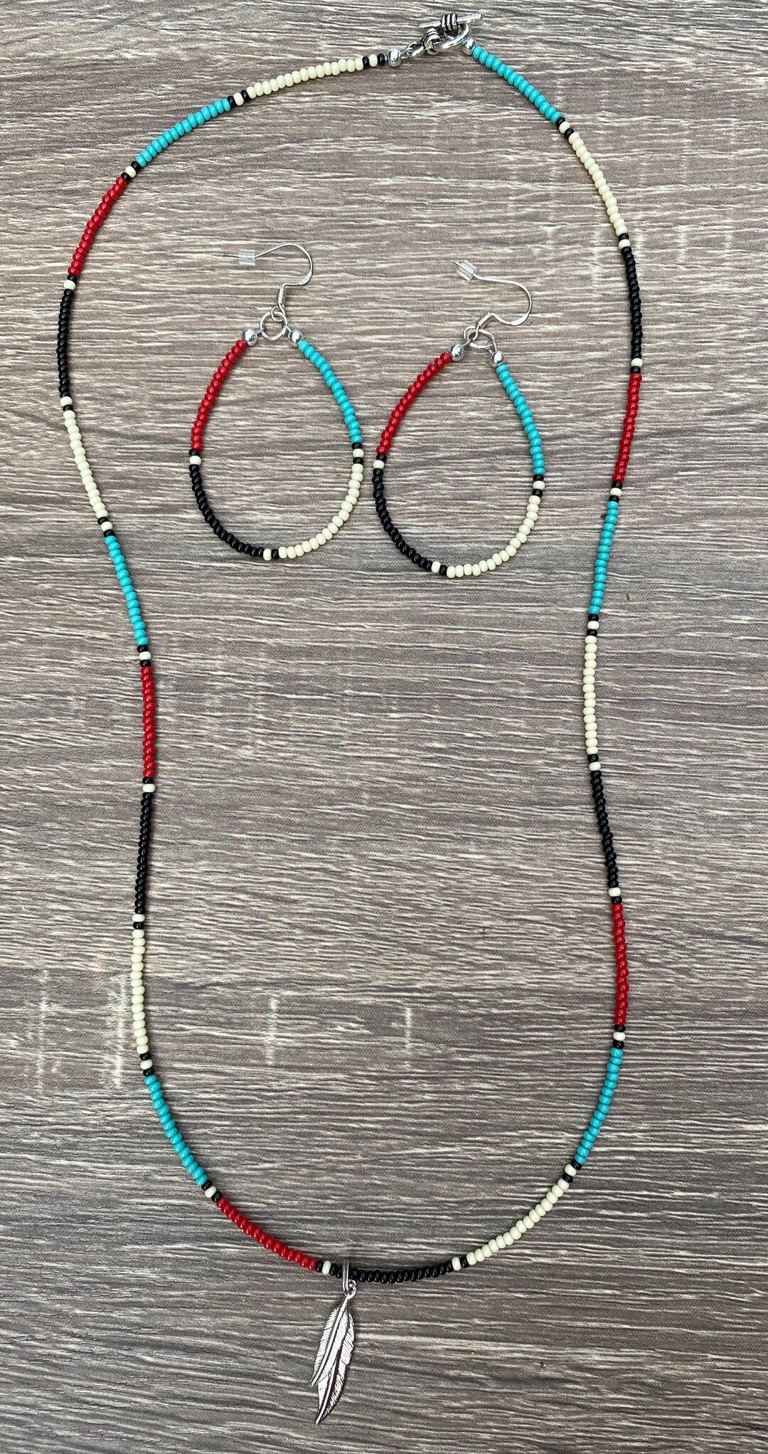 Native American Handcrafted Seed Bead Single Strand Necklace and ...