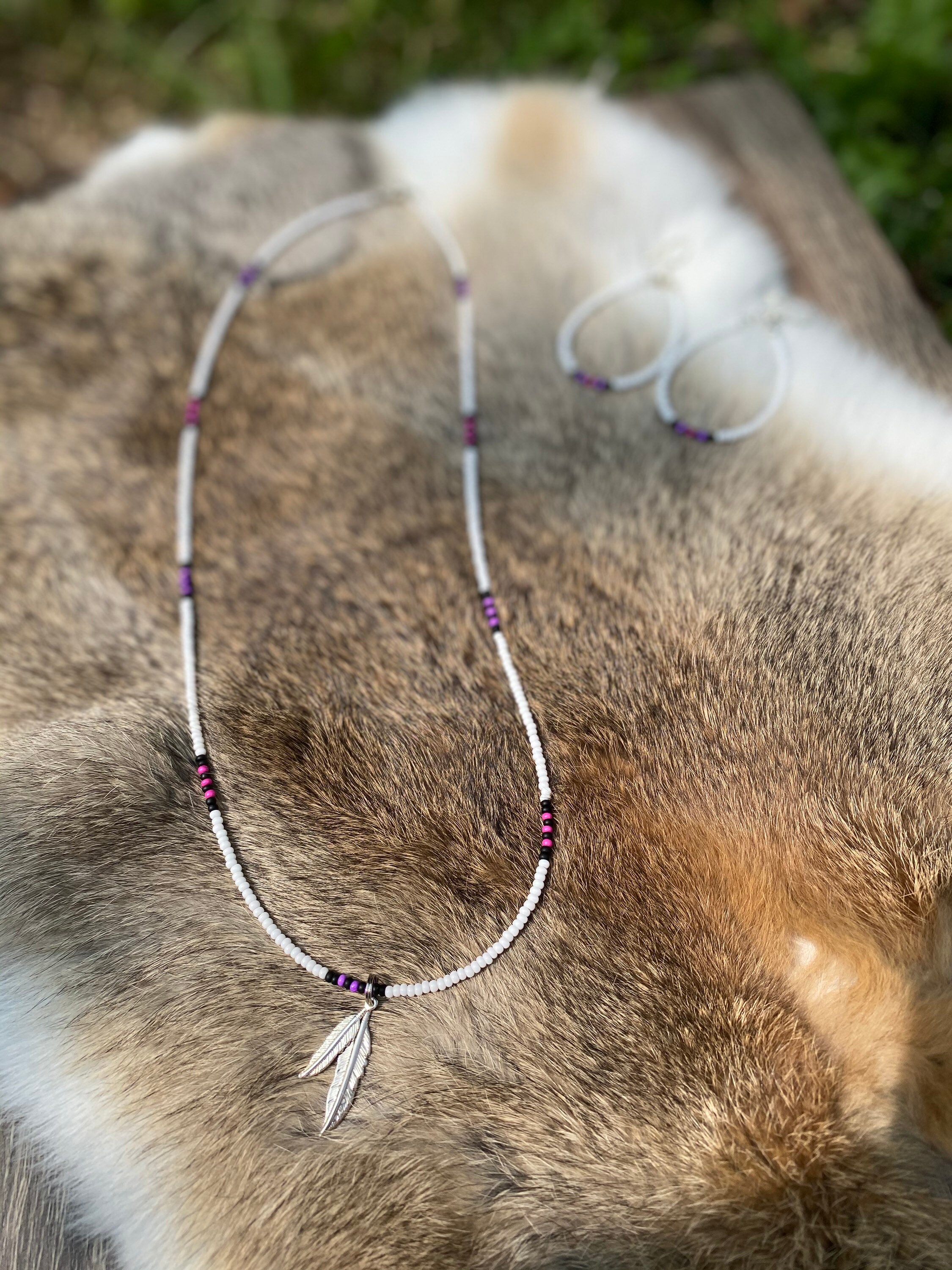 Native American Handcrafted Seed Bead Single Strand Necklace and ...