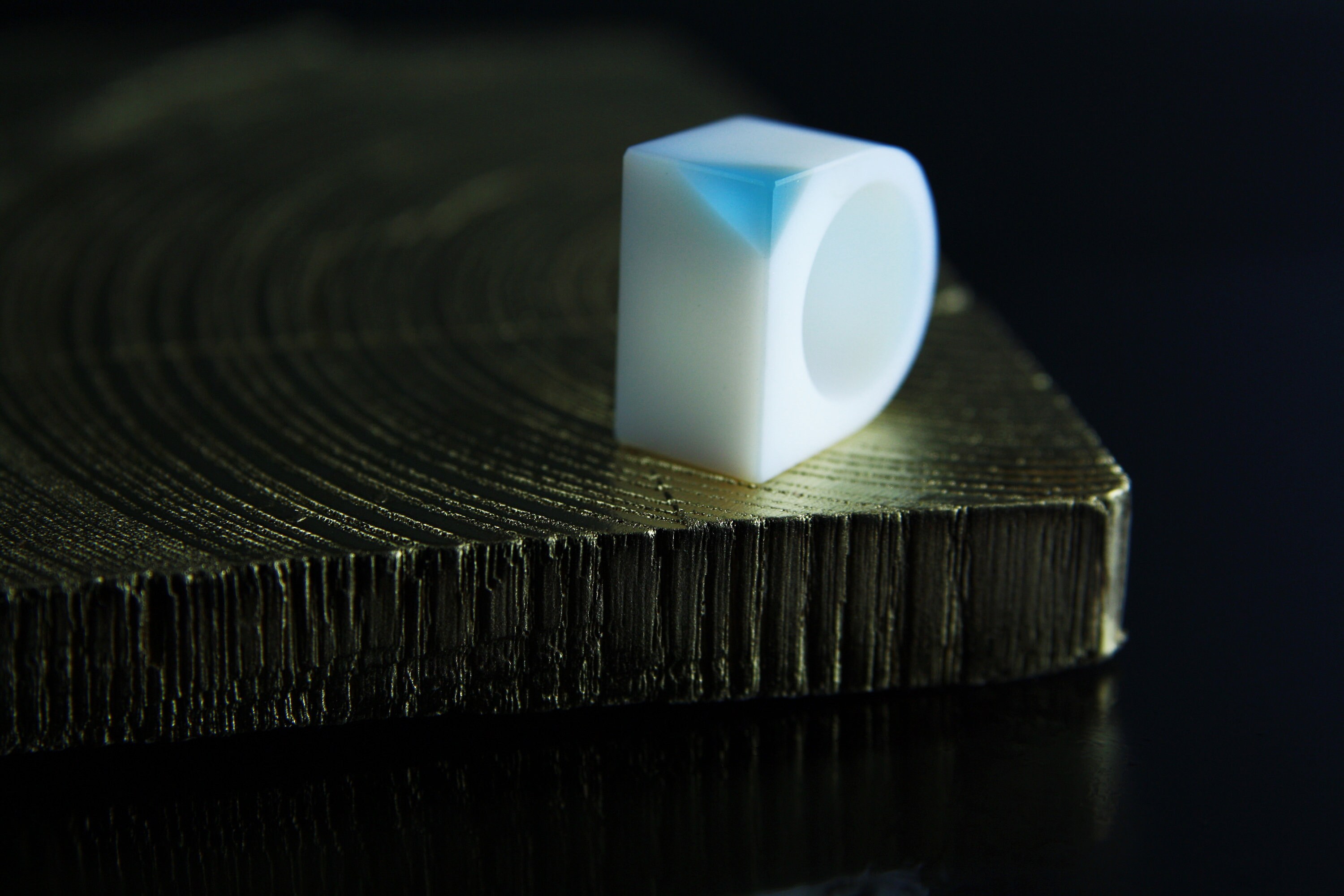 Cut Glass Ring Colored Glass Ring Faceted Ring Elegant - Etsy