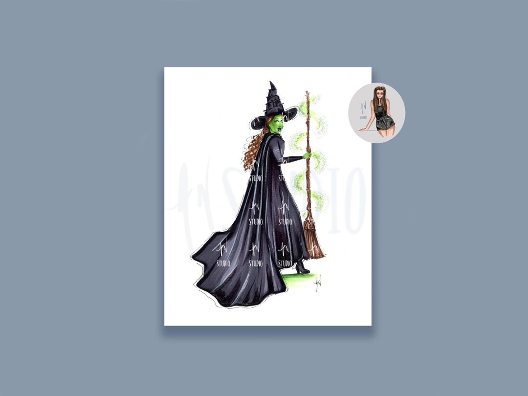 The Green Witch, Musical Inspired Fashion Illustration Print - Etsy