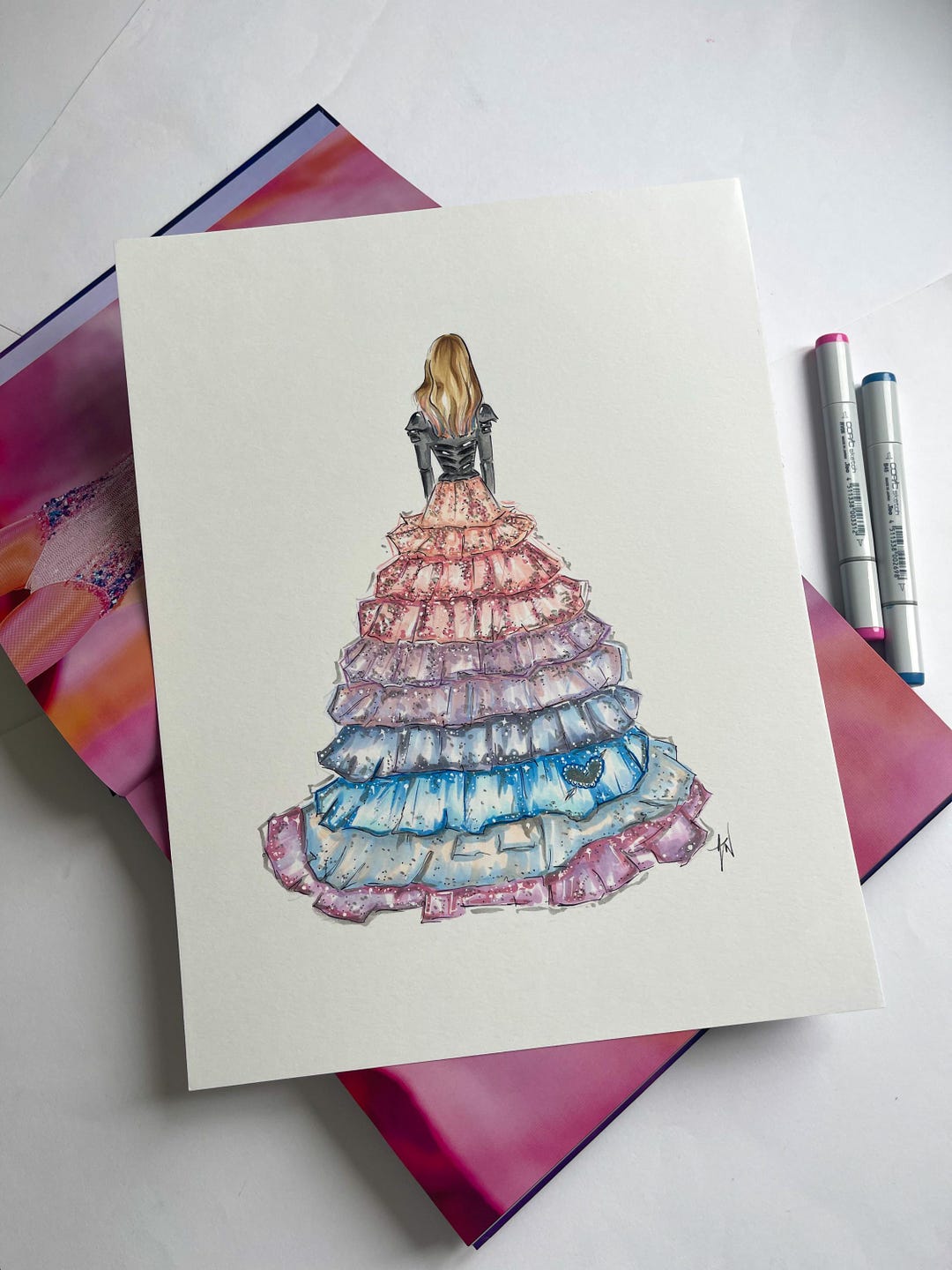 Original Dreamy Ball Gown Fashion Art, Eras Inspired Fashion ...