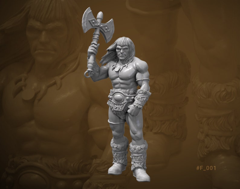 Barbarian Warrior, King of Barbarians Miniature for Dnd, RPG ...